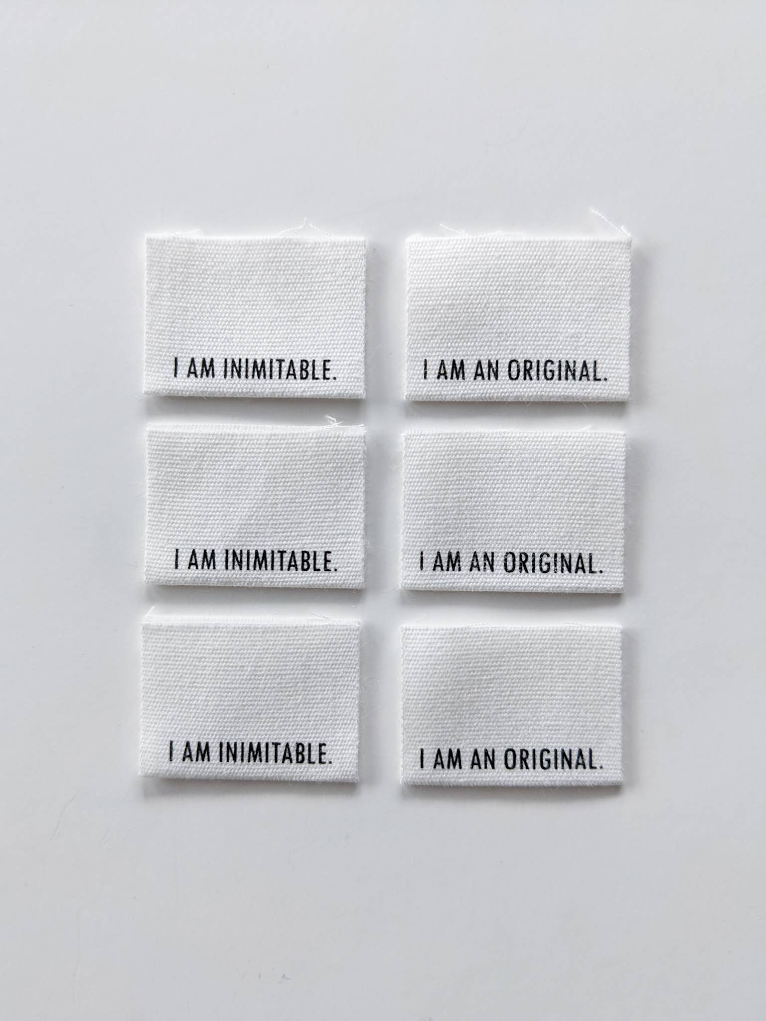I Am Inimitable. I Am An Original. | Cotton Luxe Labels – French Fry ...