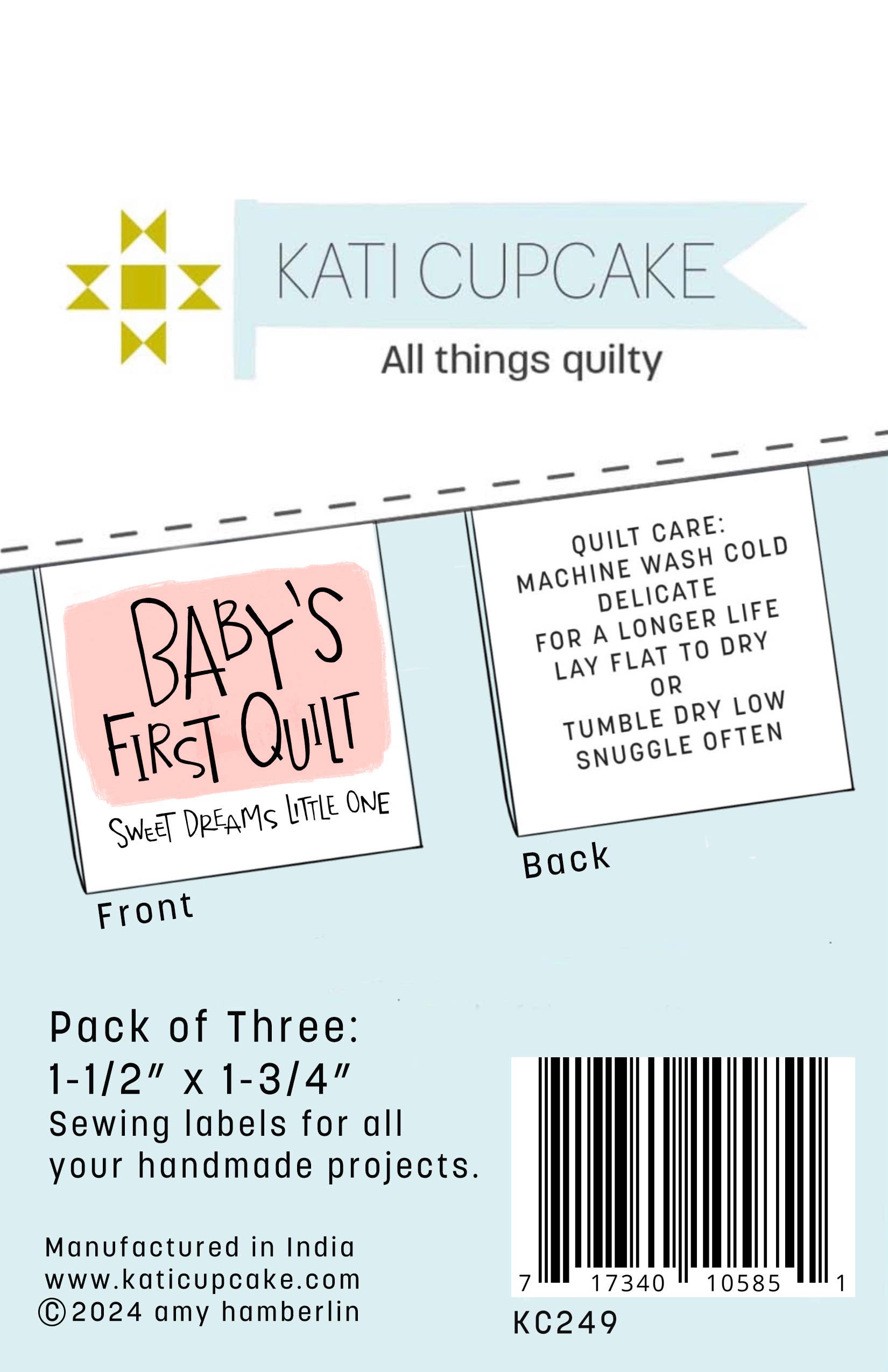 Baby’s First Quilt Label Pack -Pink – French Fry Quilt Company